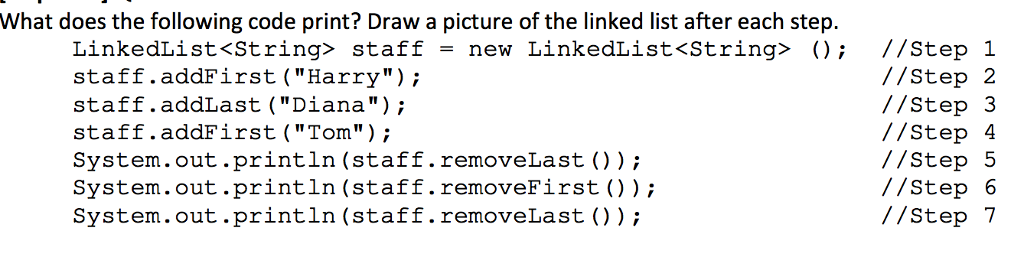 Solved What does the following code print? Draw a picture of | Chegg.com