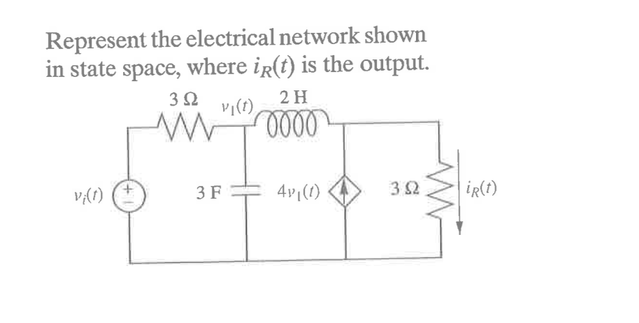 Solved Represent the electrical network shown in state | Chegg.com