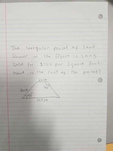 Solved The irregular parcel of land shown in the figure is | Chegg.com