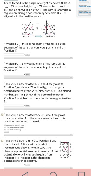 Solved A wire formed in the shape of a right triangle with | Chegg.com