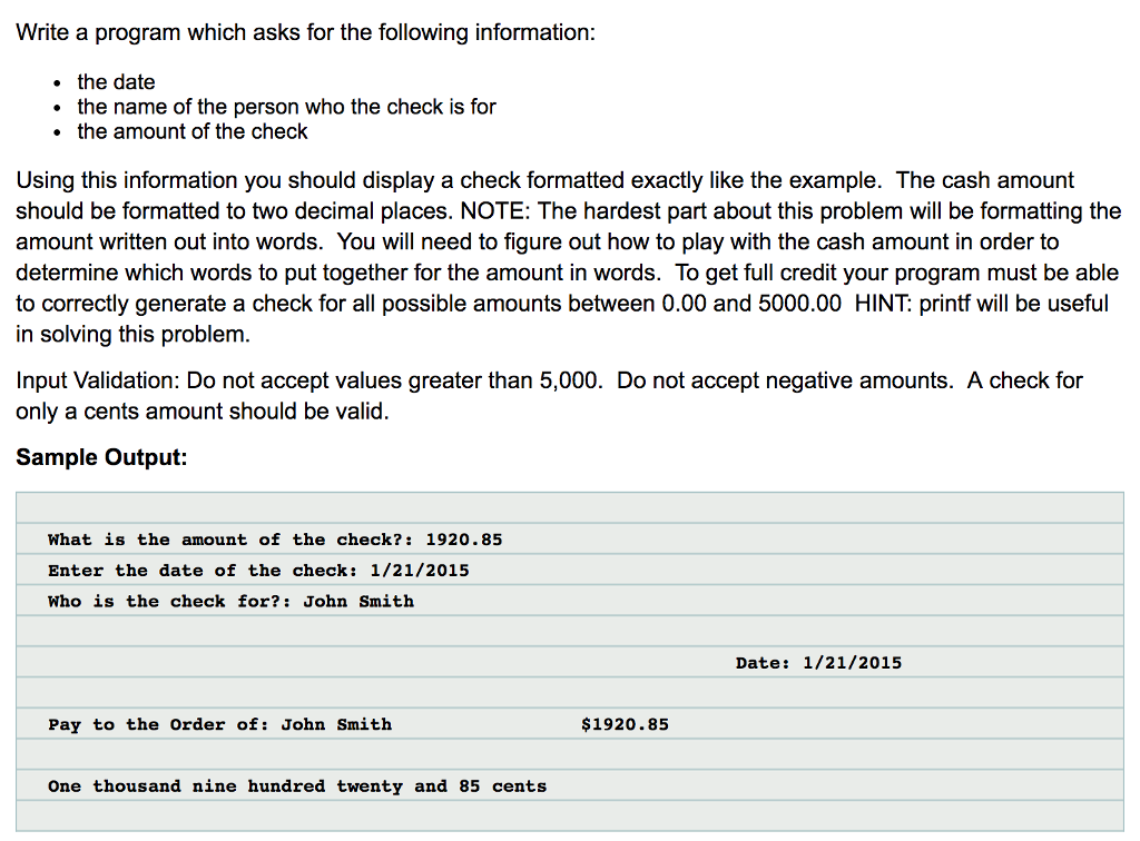 Solved Write a program which asks for the following | Chegg.com