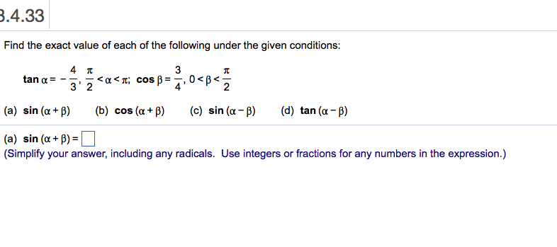 Solved Find the exact value of each of the following under | Chegg.com