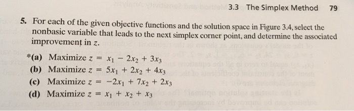 Solved 3.3 The Simplex Method 79 5. For each of the given | Chegg.com