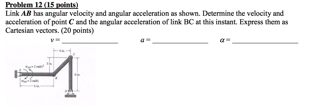 Solved: Link AB Has Angular Velocity And Angular Accelerat... | Chegg.com