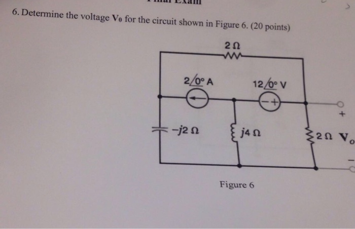 Solved Determine the voltage V_0 for the circuit shown in | Chegg.com