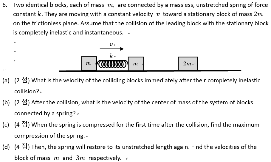 Solved Two identical blocks, each of mass m, are connected | Chegg.com