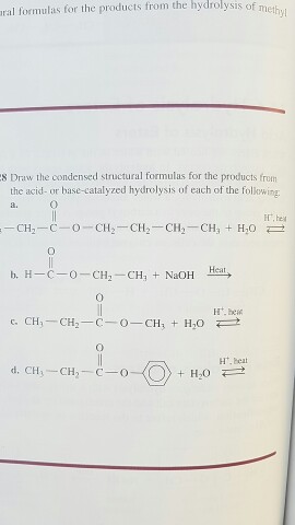 Solved Draw the condensed structural formulas for the | Chegg.com