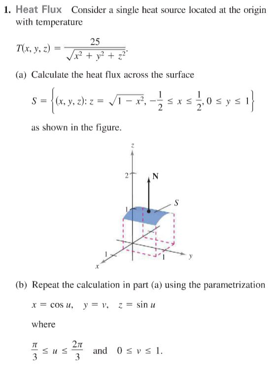 Solved 1. Heat Flux Consider a single heat source located at | Chegg.com