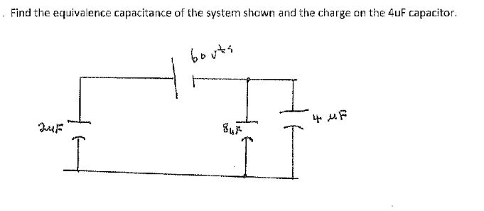 Solved Find the equivalence capacitance of the system shown | Chegg.com