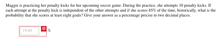 Solved Maggie is practicing her penalty kicks for her | Chegg.com