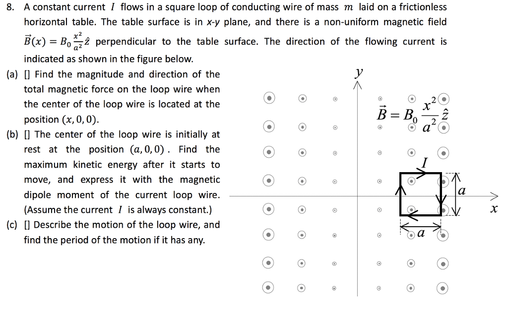 Solved A constant current I flows in a square loop of | Chegg.com