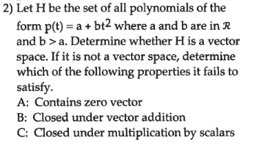 Solved 2) Let H be the set of all polynomials of the form | Chegg.com