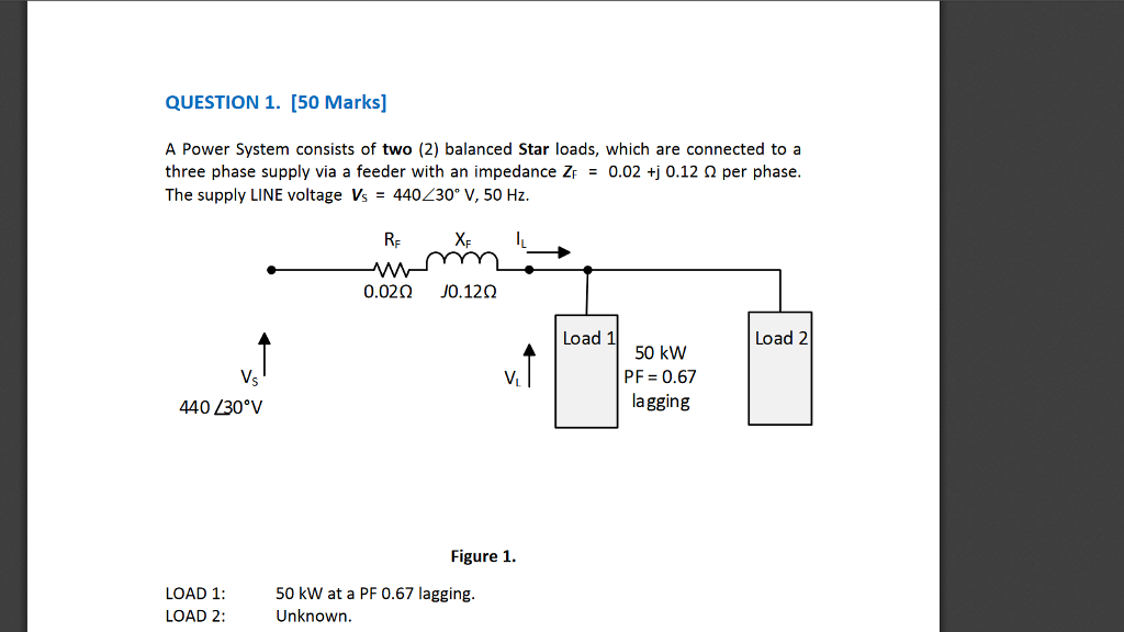 Solved QUESTION 1. [50 Marks] A Power System consists of two | Chegg.com