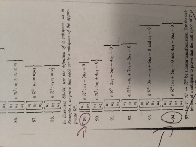 In Exercises 89-94. use the definition of a subspace, | Chegg.com