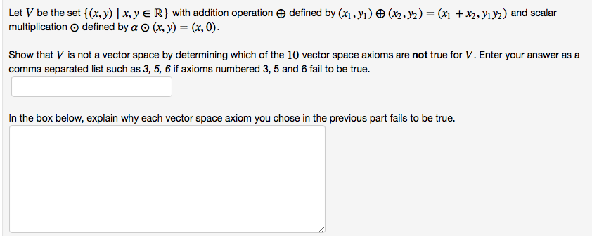 Solved (2 points) A vector space over R is a set V of | Chegg.com