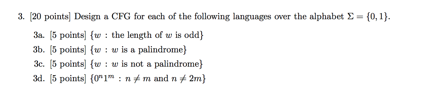 Solved Design a CFG for each of the following languages over | Chegg.com
