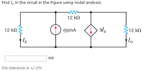 Solved Find Io in the circuit in the Figure using nodal | Chegg.com