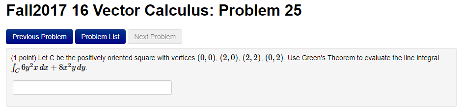 Solved Fall2017 16 Vector Calculus: Problem 25 Previous | Chegg.com