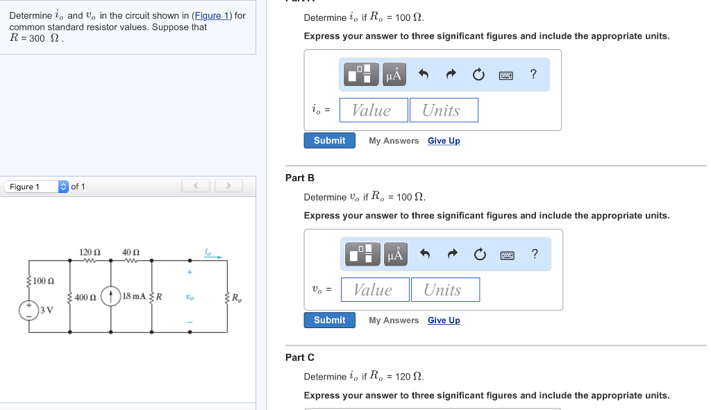 Solved Determine io and vo in the circuit shown in (Figure | Chegg.com
