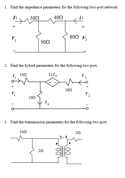 Solved Find the impedance parameters for the following | Chegg.com