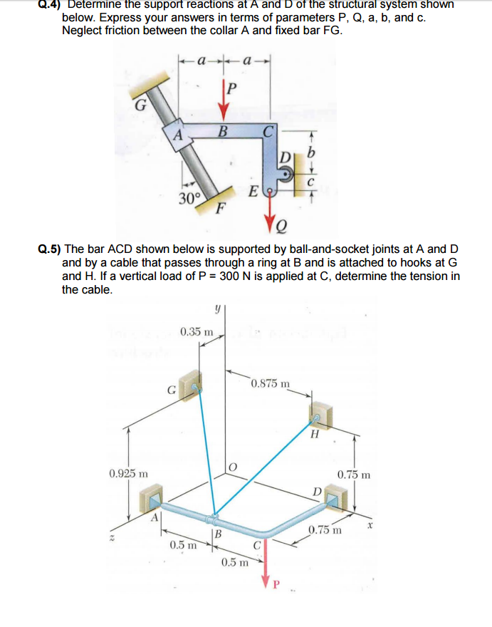 Solved Determine the support reactions at A and D of the | Chegg.com