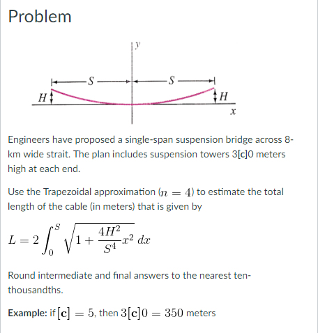 Solved Engineers have proposed a single-span suspension | Chegg.com