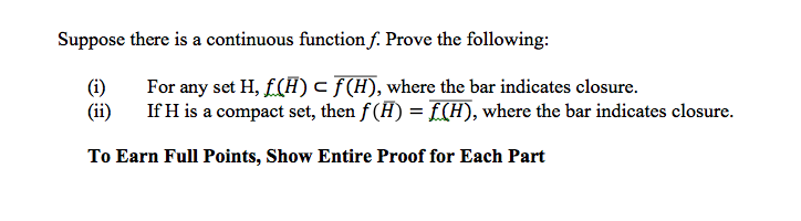 Suppose there is a continuous function f Prove the | Chegg.com