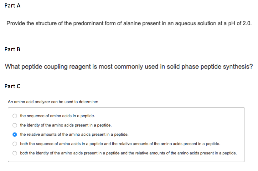 Solved Part A Provide the structure of the predominant form | Chegg.com