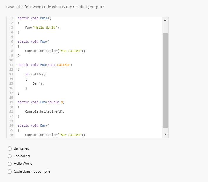 Solved 5.5 What is the result of the following code? Choose | Chegg.com