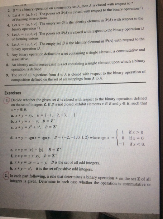 Solved 2. If . is a binary operation on a nonempty set A, | Chegg.com