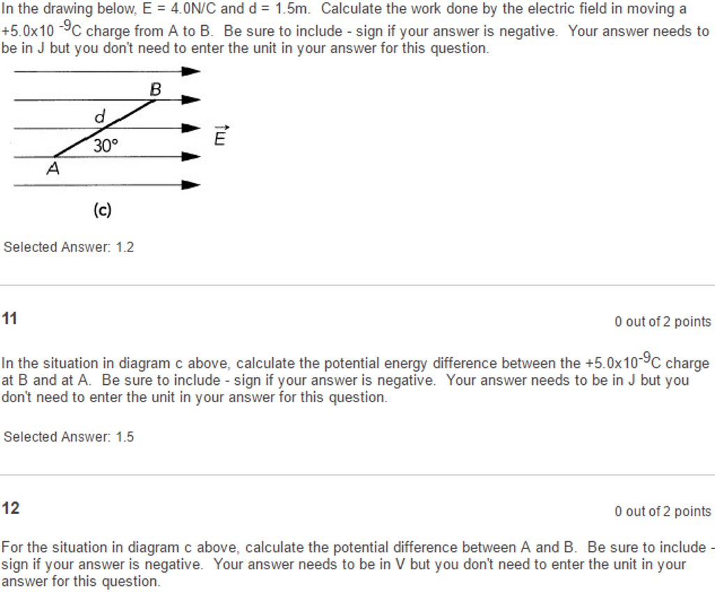 Solved In the drawing below. E = 4.0 N/C and d = 1.5m. | Chegg.com