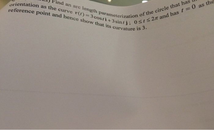 Solved Find an arc length parameterization of the circle | Chegg.com