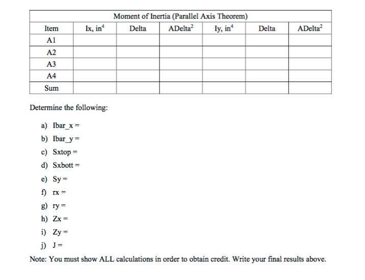 Solved Determine the composite section properties for the | Chegg.com