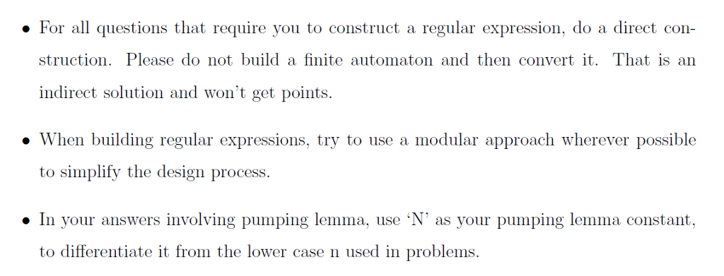 Solved For all questions that require you to construct a | Chegg.com
