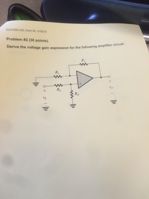 Solved Derive the voltage gain expression lor the following | Chegg.com
