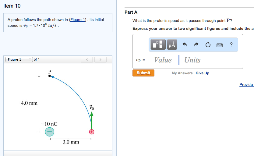 Solved What is the proton's speed as it passes through point | Chegg.com