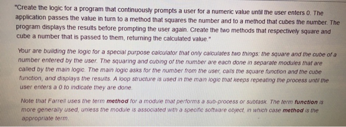 Solved "Create the logic Tor a program that continuously | Chegg.com