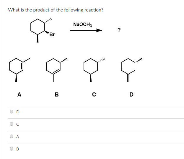 Solved What is the product of the following reaction? NaOCH3 | Chegg.com