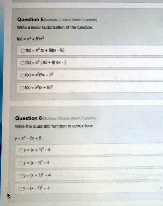 Solved Question 1 Multiple Choice Worth 5 poin Divide using | Chegg.com