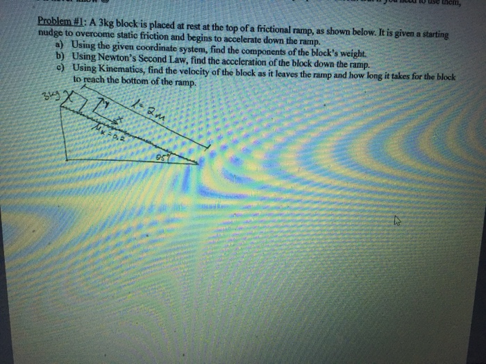 Solved A 3kg block is placed at rest at the top of a | Chegg.com