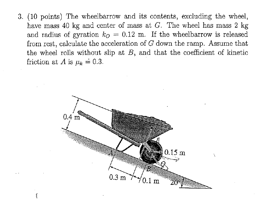 Solved The wheelbarrow and its contents, excluding the | Chegg.com