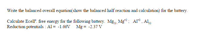 Solved Write the balanced overall equation(show the balanced | Chegg.com