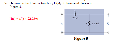 Solved 9. Determine the transfer function, H(s), of the | Chegg.com