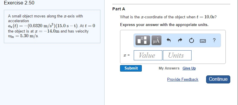 Solved A small object moves along the x-axis with | Chegg.com