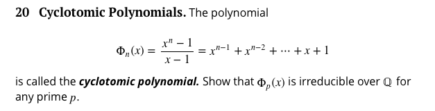 Solved Cyclotomic Polynomials. The polynomial phi_n(x) = | Chegg.com