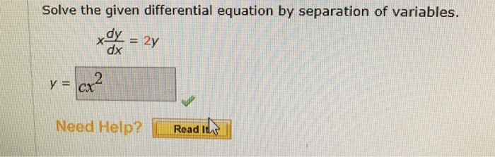 Solved solve the given differential equation by separation | Chegg.com