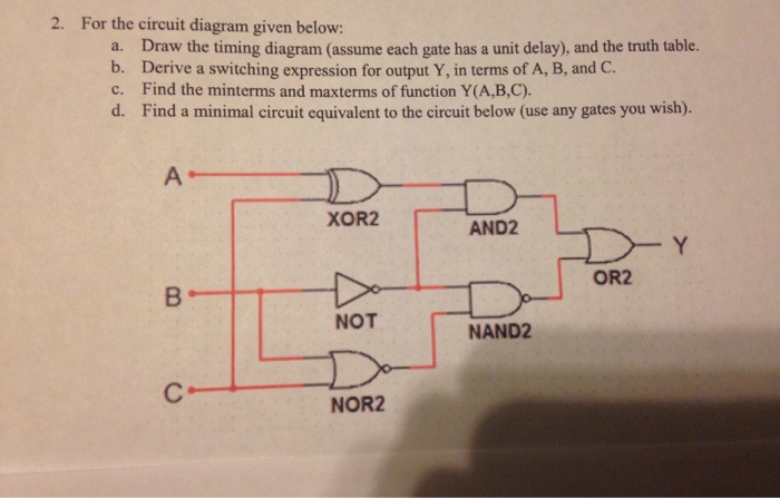 Solved For the circuit diagram given below: Draw the timing | Chegg.com