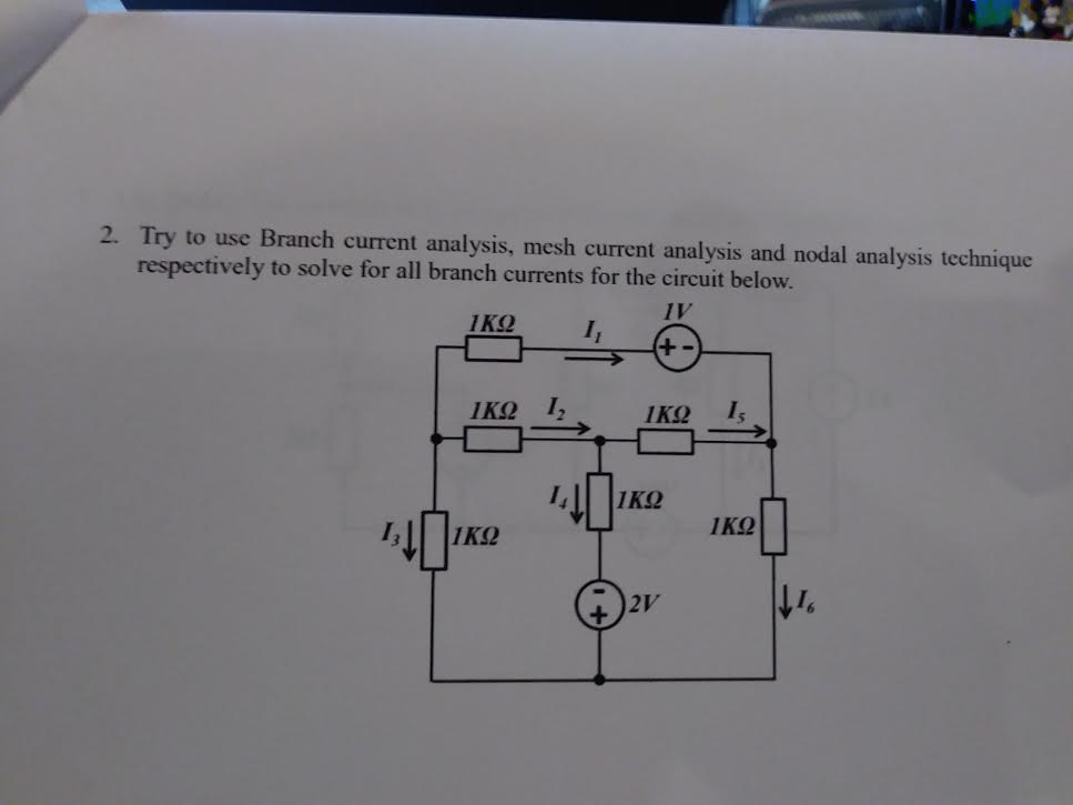 Solved Try to use Branch current analysis, mesh current | Chegg.com