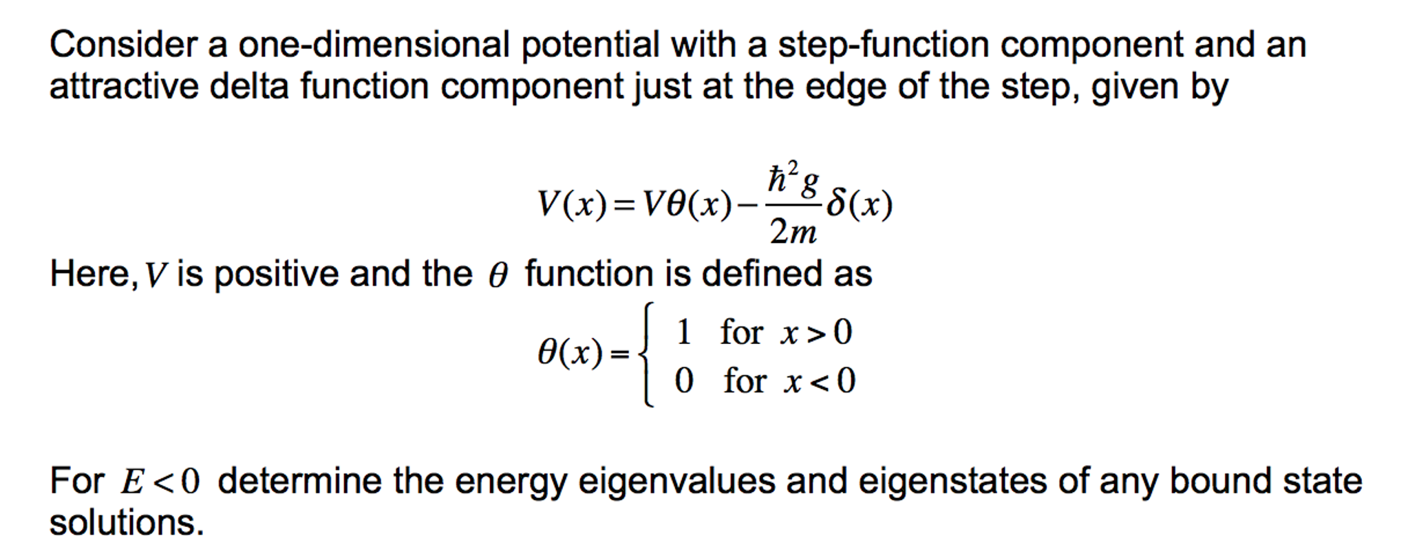 Solved Consider a one-dimensional potential with a | Chegg.com