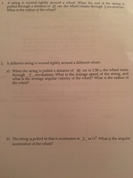 Solved A string is wound tightly around a wheel. When the | Chegg.com